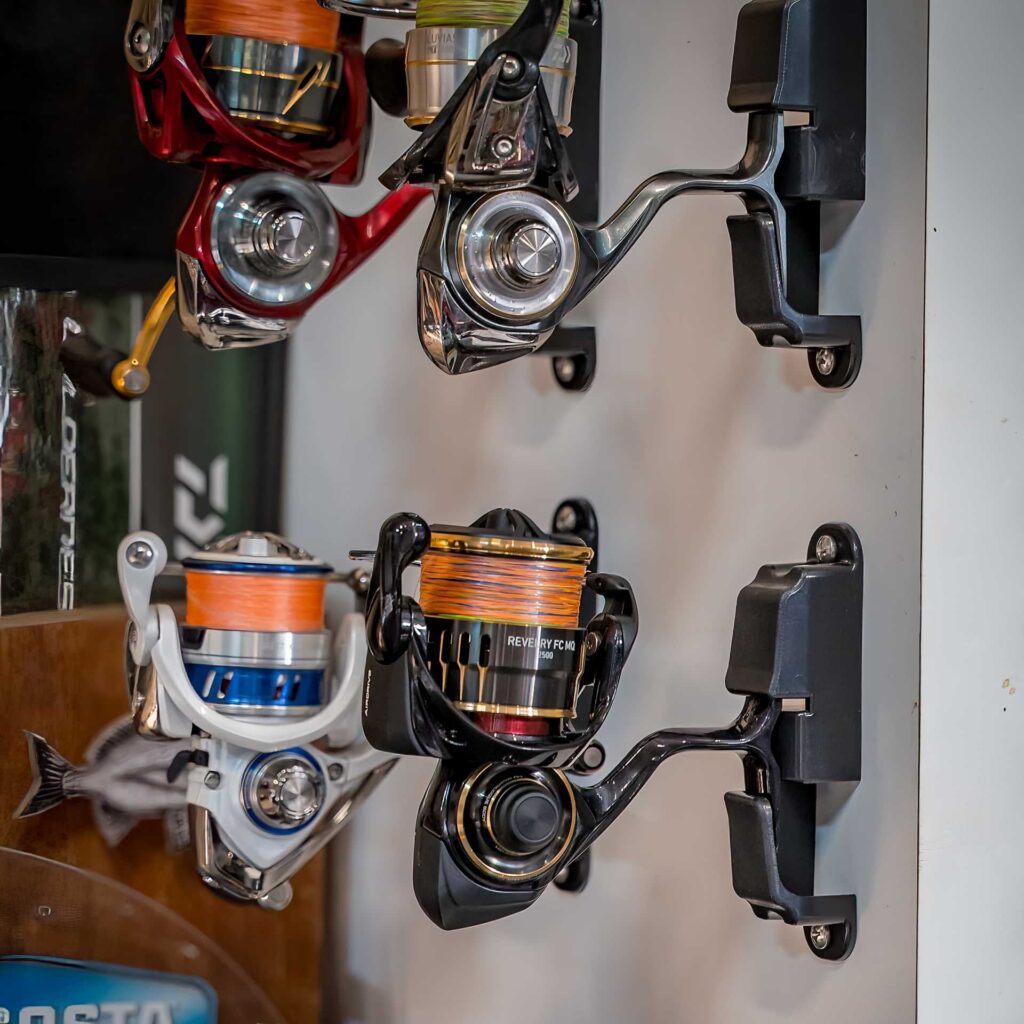BerleyPro Reel Dock – Wall-Mounted Reel Holder | No Pressure Points