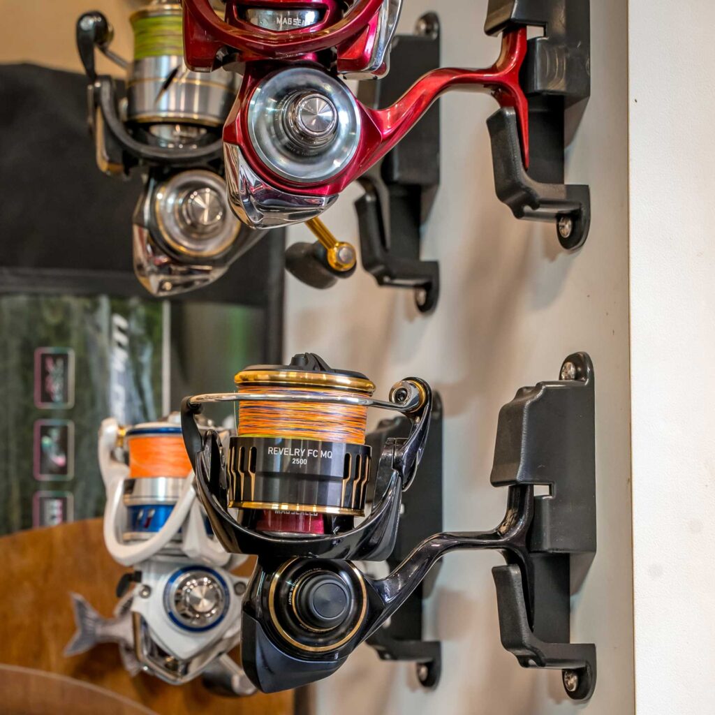 BerleyPro Reel Dock – Wall-Mounted Reel Holder | No Pressure Points